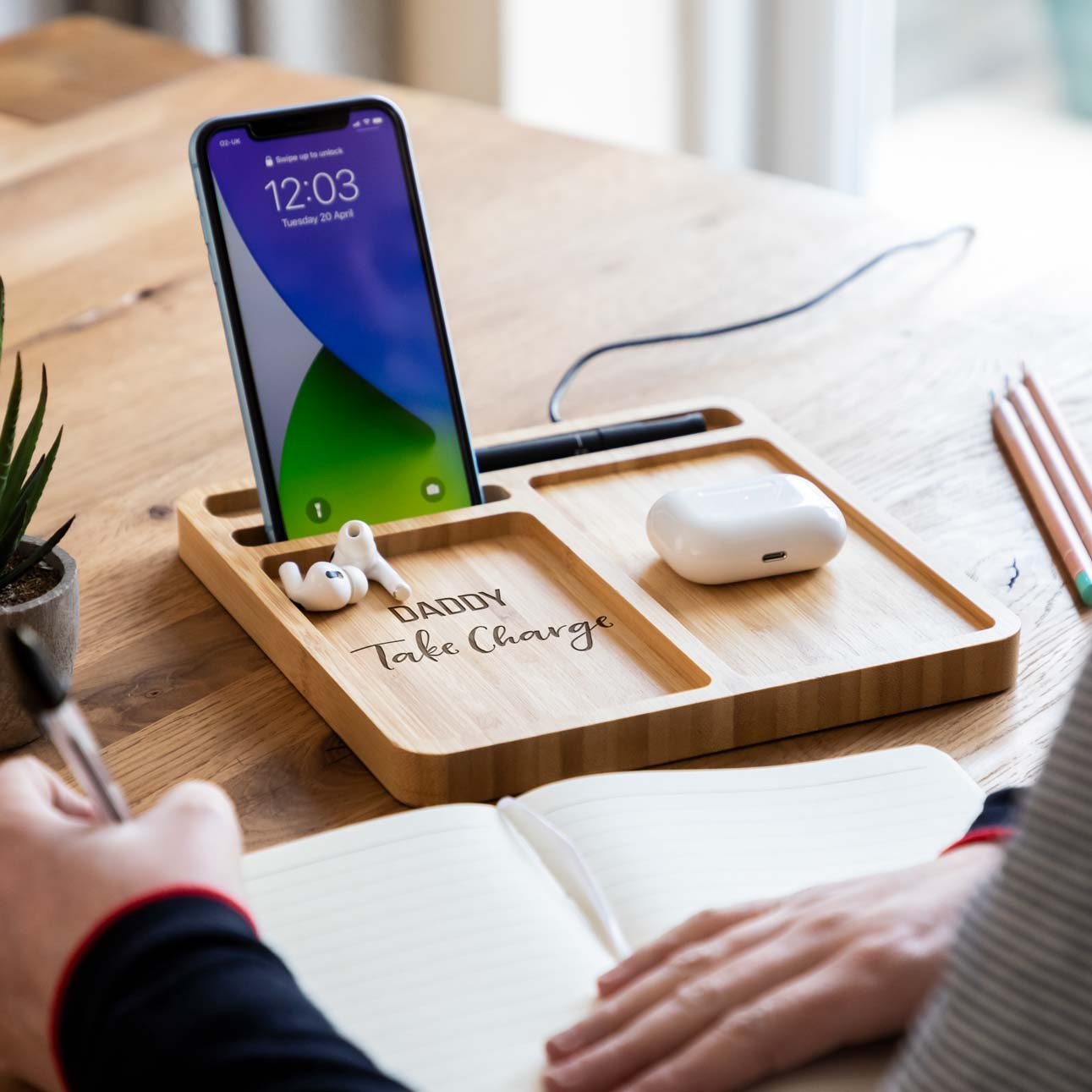 Personalised Take Charge Wireless Charger Desk Tidy – Little Bear Studios